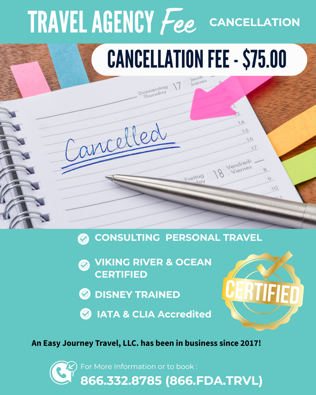 Travel Consulting Fee Cancelling reservation – An Easy Journey